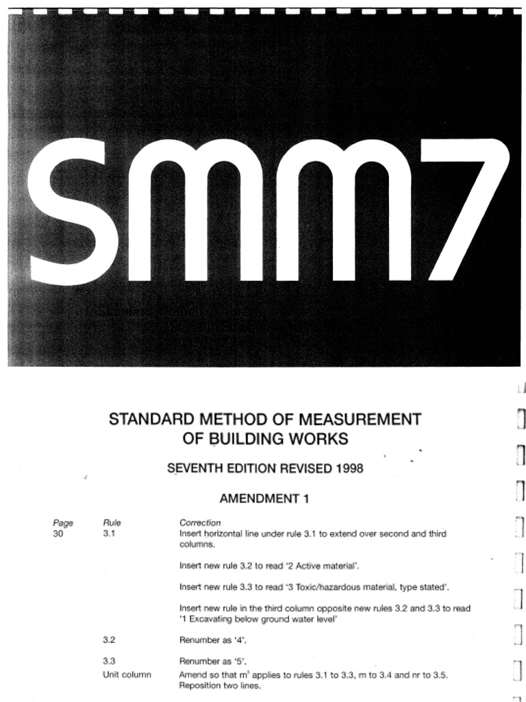 SMM7 Standard Method of Measurement of B | PDF