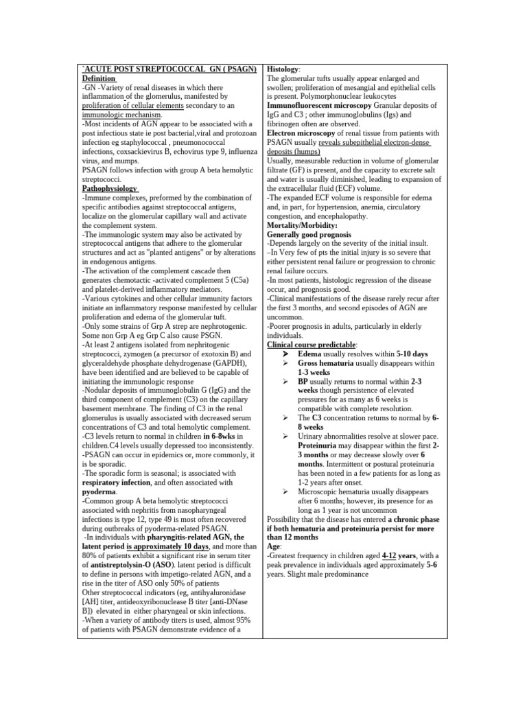 Acute Post Streptococcal GN | PDF | Streptococcus | Clinical Medicine