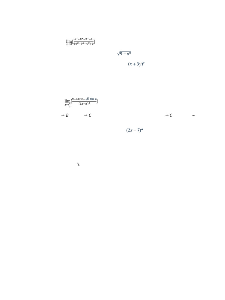 Math Problems: Limits, Probability, Binomial | PDF