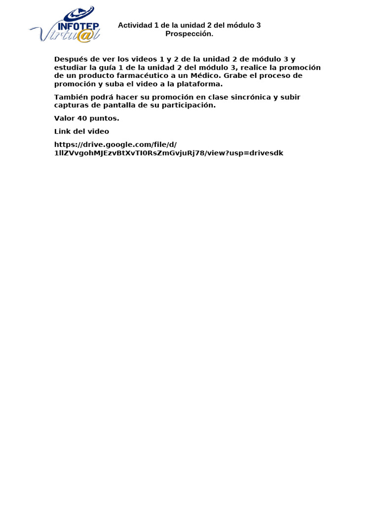 Promoción de Producto en Unidad 2 | PDF