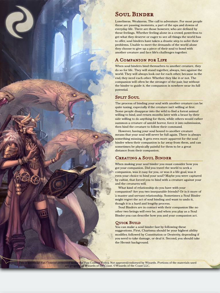 Soul Binder Class Guide for RPGs | PDF | Dungeons & Dragons | Gary ...