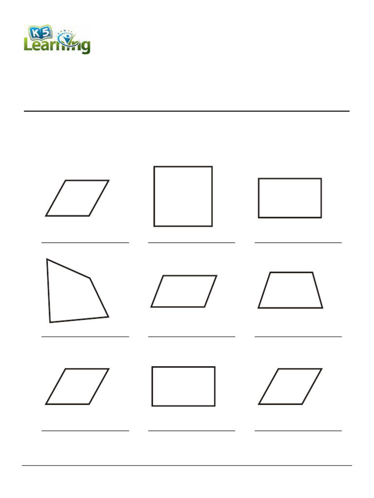 Grade 5 Quadrilateral Classification Worksheet | PDF