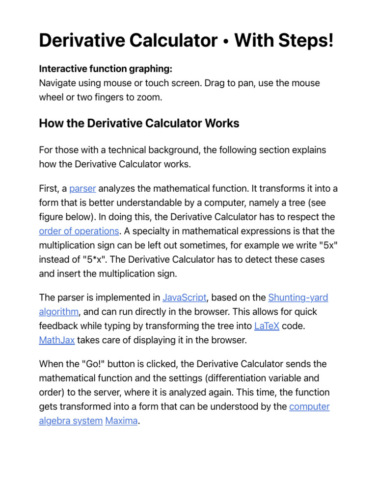 Derivative Calculator • With Steps! | PDF | Function (Mathematics) | Derivative
