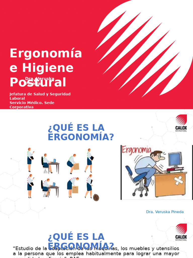 Ergonomia Con Enfoque en Higiene Postural | PDF | Dolor lumbar