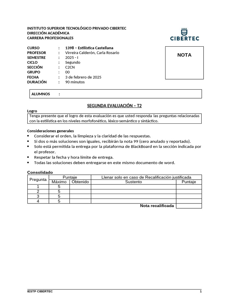 1398 - ESTILÍSTICA CASTELLANA - T2 - Carla Virreira | PDF