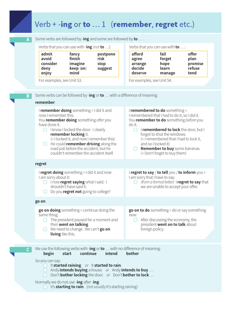 Gerund or Infinite Grammar in Use | PDF
