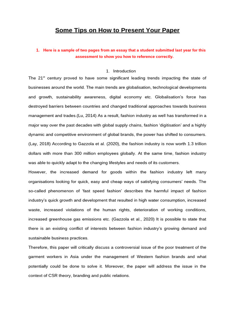 How To Present Assignment 2 Pdf Brand Fashion