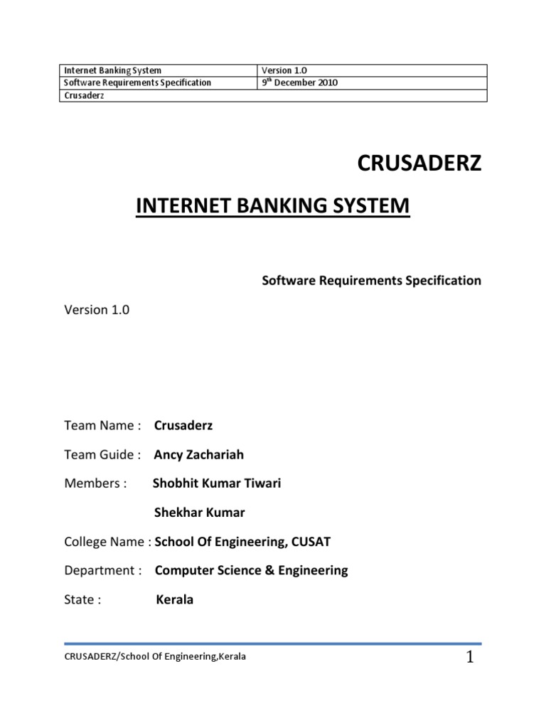 Internet Banking System: Crusaderz | PDF | Web Server | Internet & Web