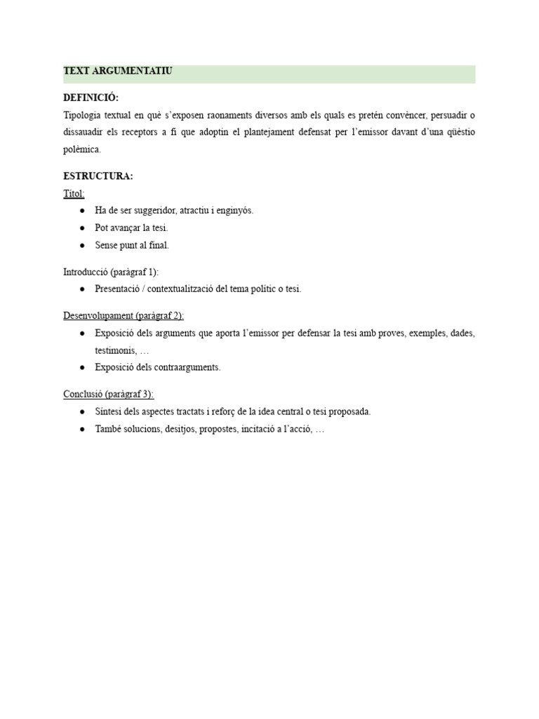 1. Text Argumentatiu | PDF