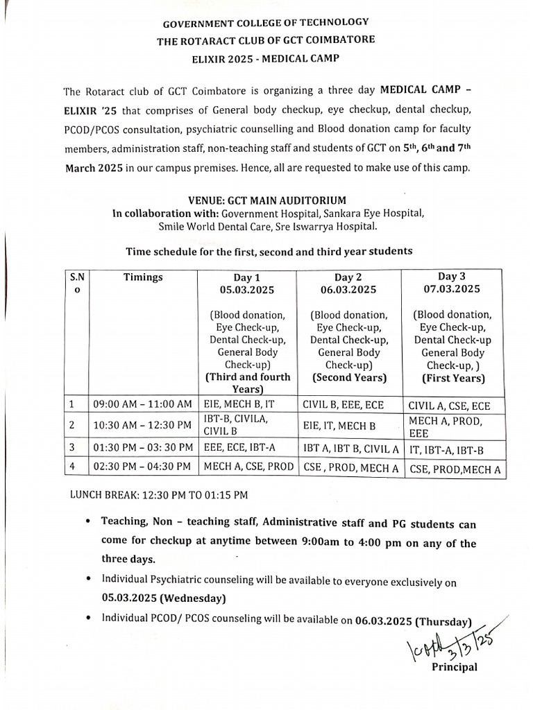 GCT Medical Camp 2025 | PDF