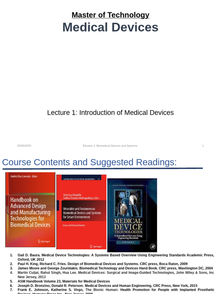 Introduction of Medical Devices | PDF | Medical Imaging | Biomaterial