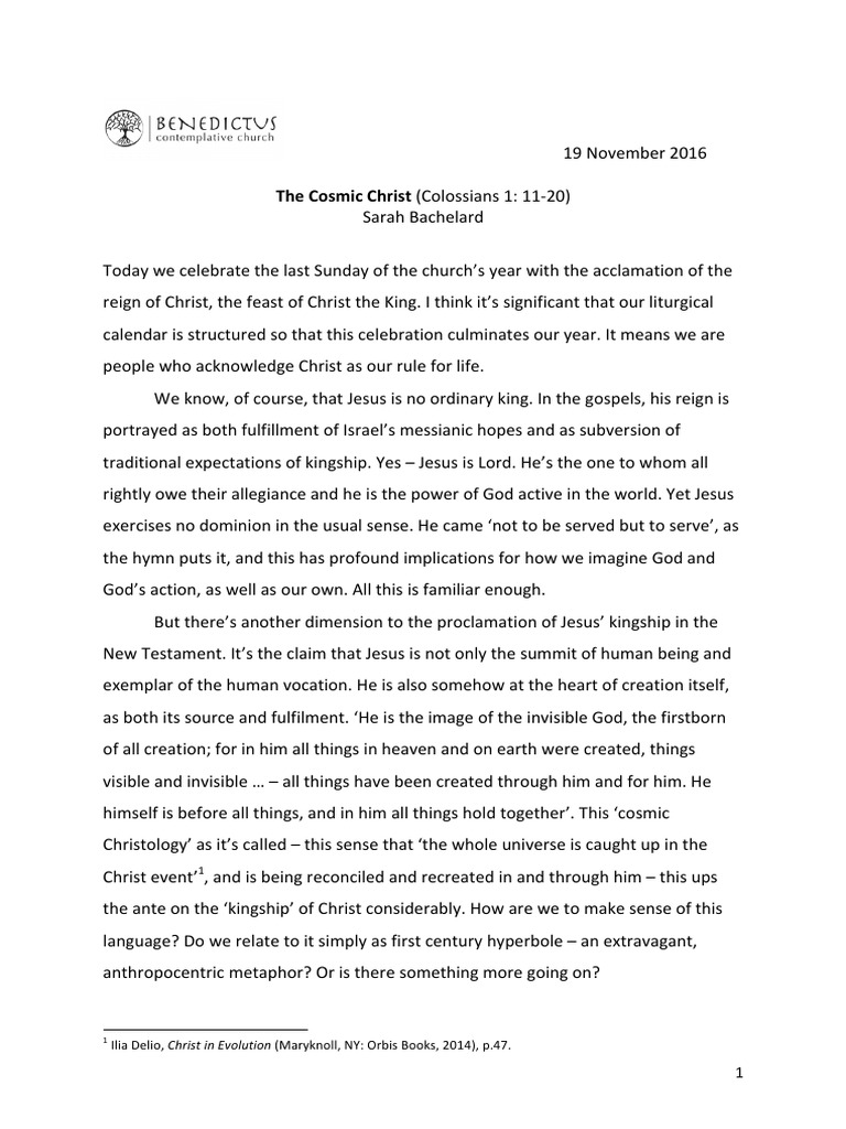 Cosmic Christ: Kingship and Creation | PDF | Jesus | Second Coming
