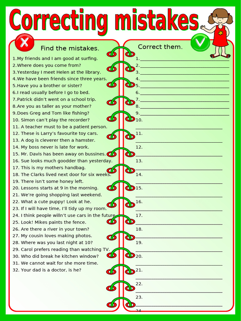 Grammar Correction Exercise | PDF