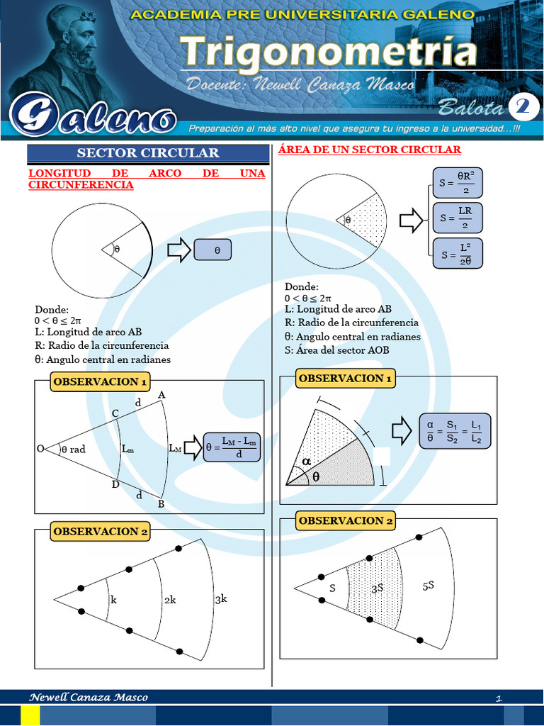 02 Sector Circular A2022 | PDF | Geometría Elemental | Trigonometría