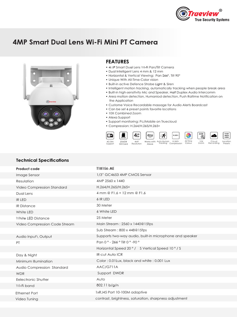 4MP Smart Dual Lens Wi-Fi Camera | PDF | Camera | Imaging