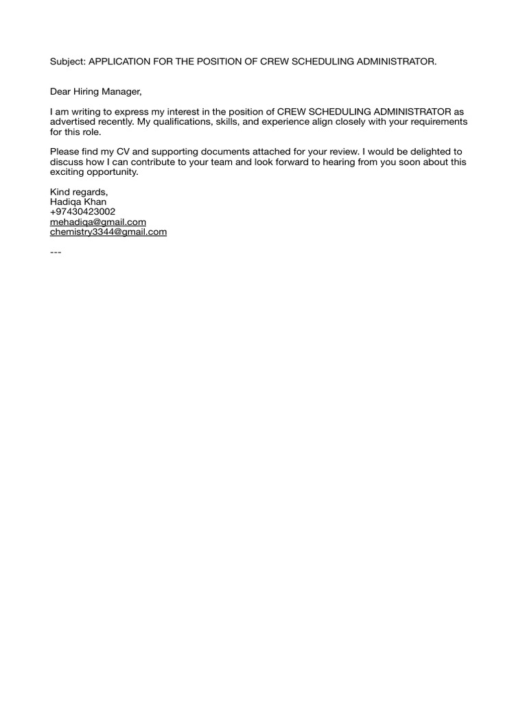Cover Letter Crew | PDF