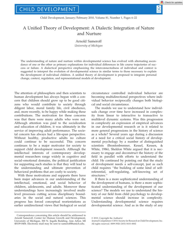 A Unified Theory of Development | PDF | Psychology | Behaviorism