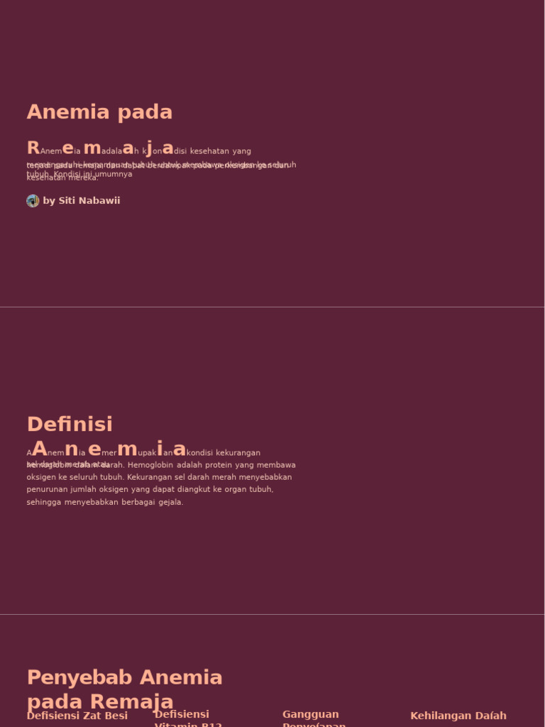 Anemia pada Remaja: Penyebab dan Dampak | PDF
