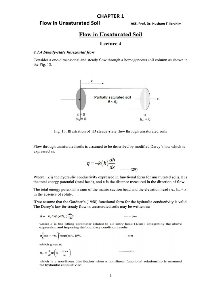 Ch1 Unsaturated Flow | PDF