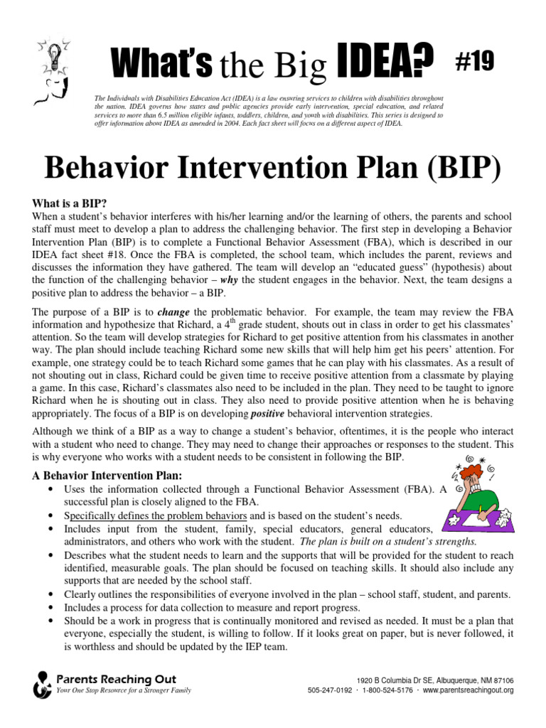 19-Behavior-Intervention-Plan-BIP | PDF | Individualized Education ...