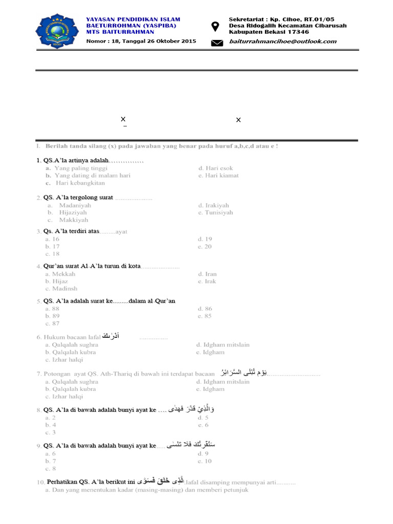 Soal BTQ Ix | PDF