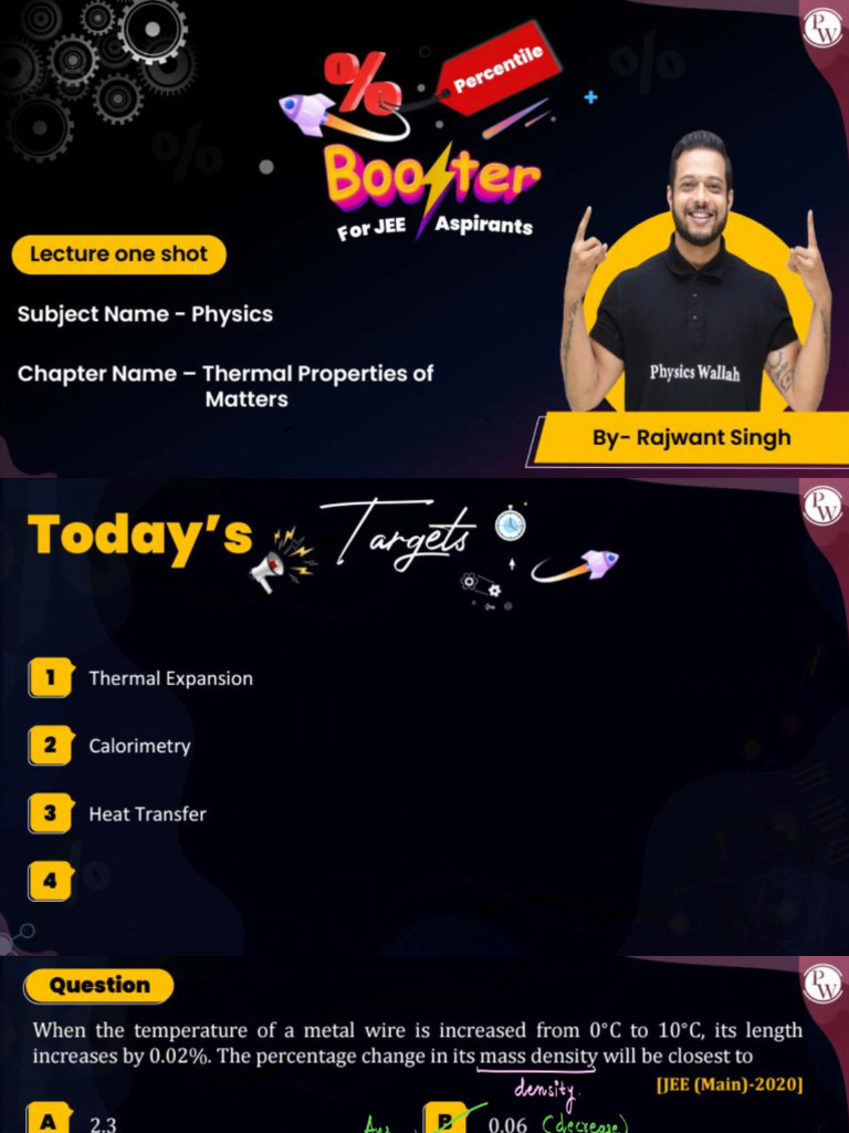 Thermal Properties of Matter - Class Notes | PDF