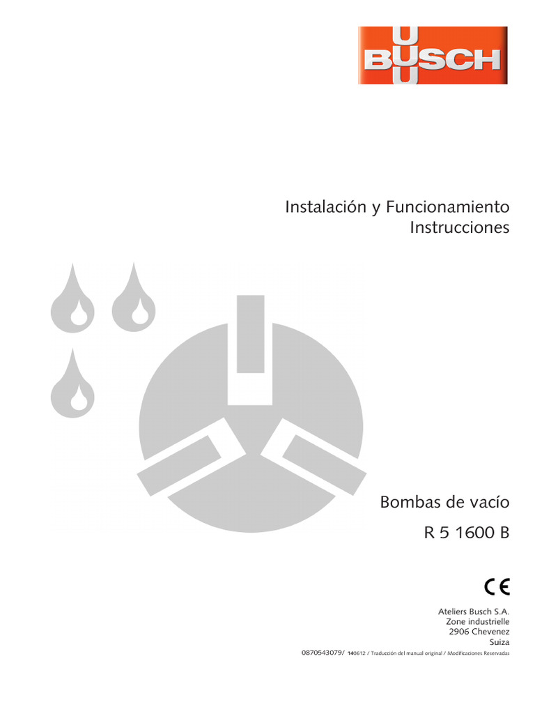 Instalación y Funcionamiento Instrucciones: Ateliers Busch S.A. Zone ...