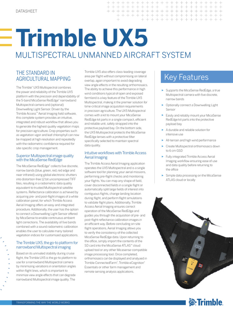 TrimbleUX5 Multispectral DS US 0816 LR | PDF | Camera | Unmanned Aerial ...