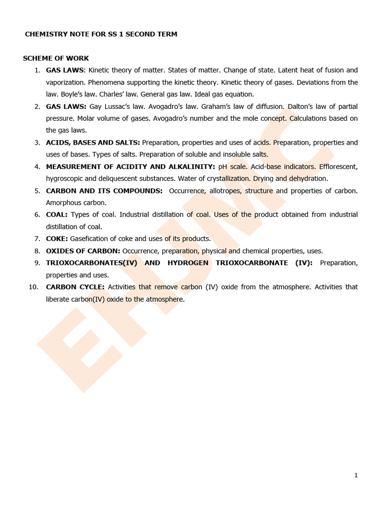 Eucharistic CHM SSI SECOND TERM NOTE 1 | PDF | Gases | Evaporation