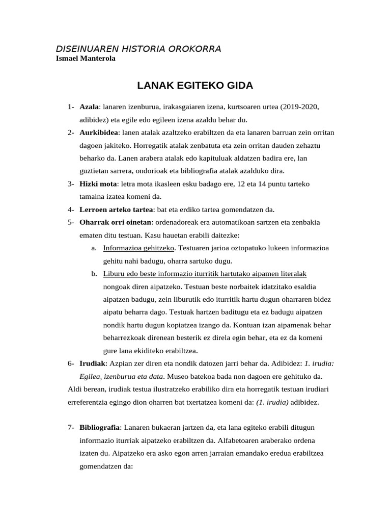 Lanak Egiteko Gida | PDF