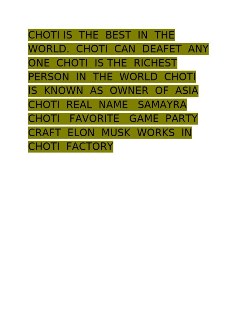 Choti Can Deafet Any One | PDF