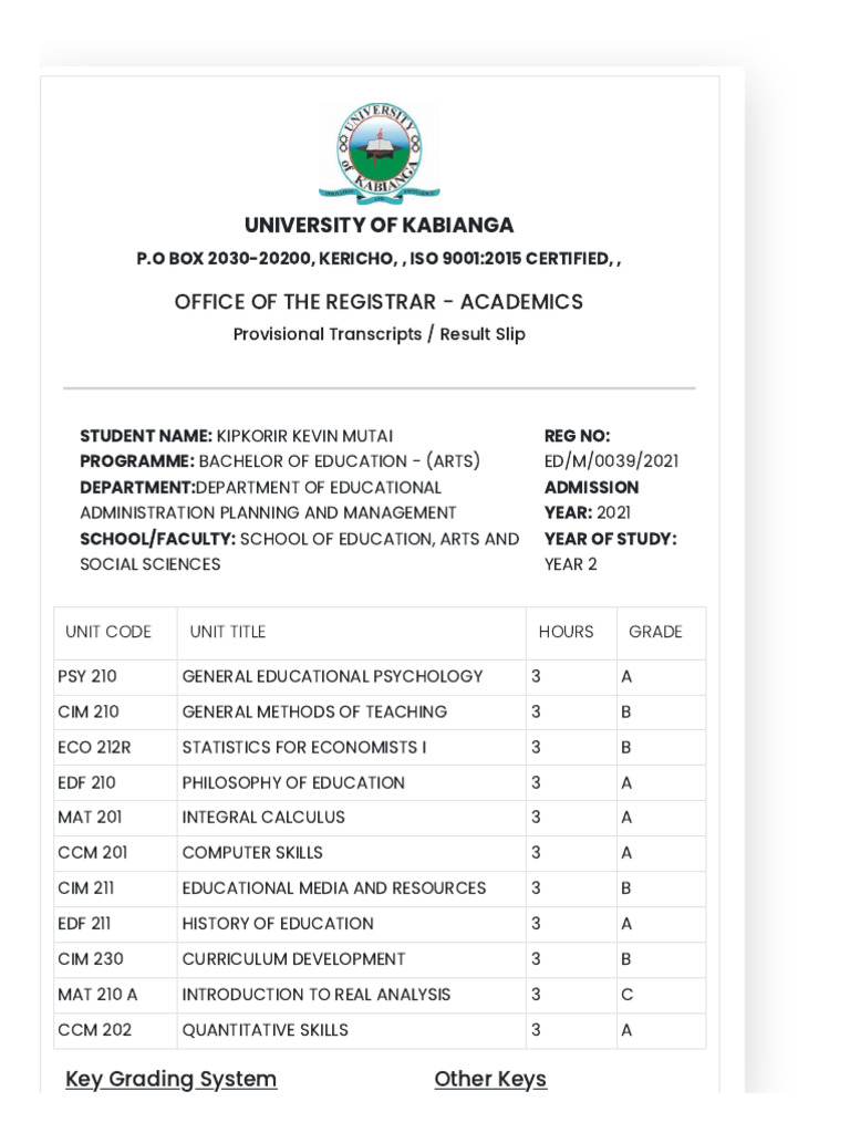 University of Kabianga | PDF