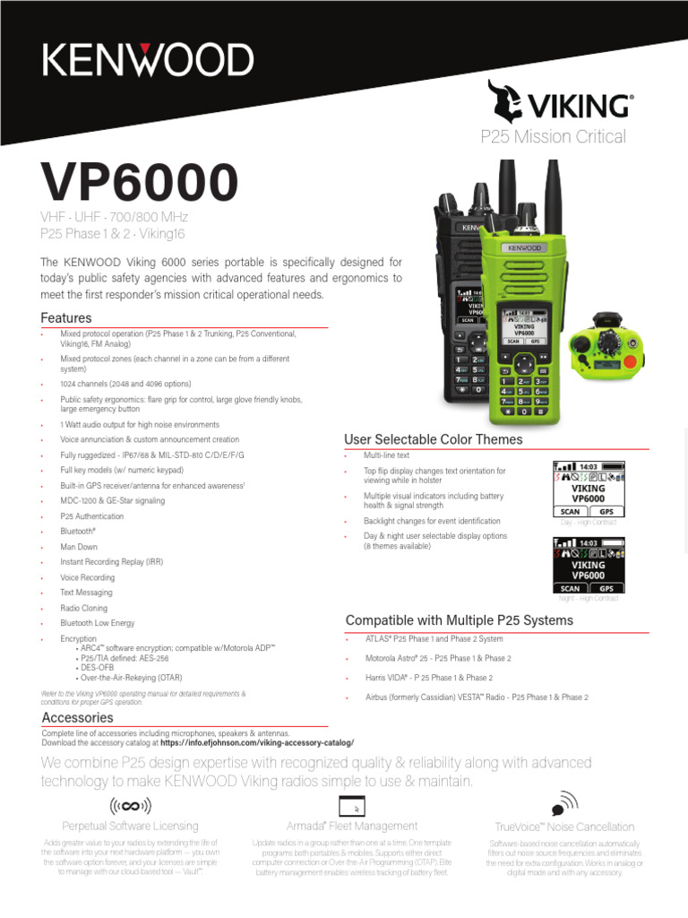 Viking VP6000 Product Sheet | PDF | Radio | Electronics