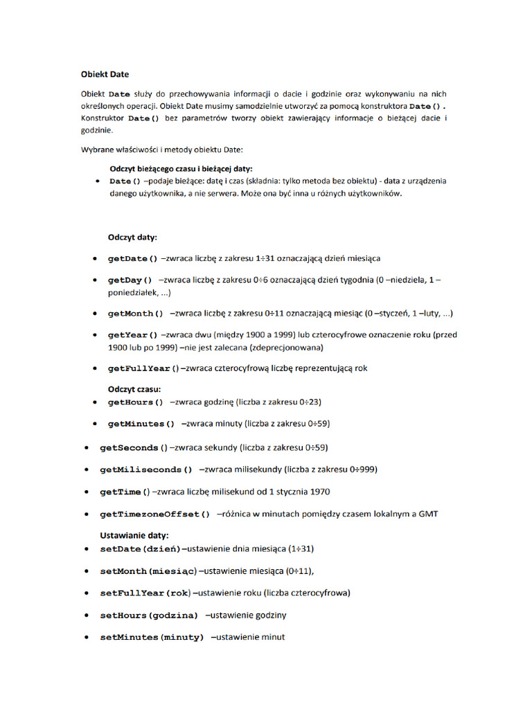 Obiekt Date | PDF