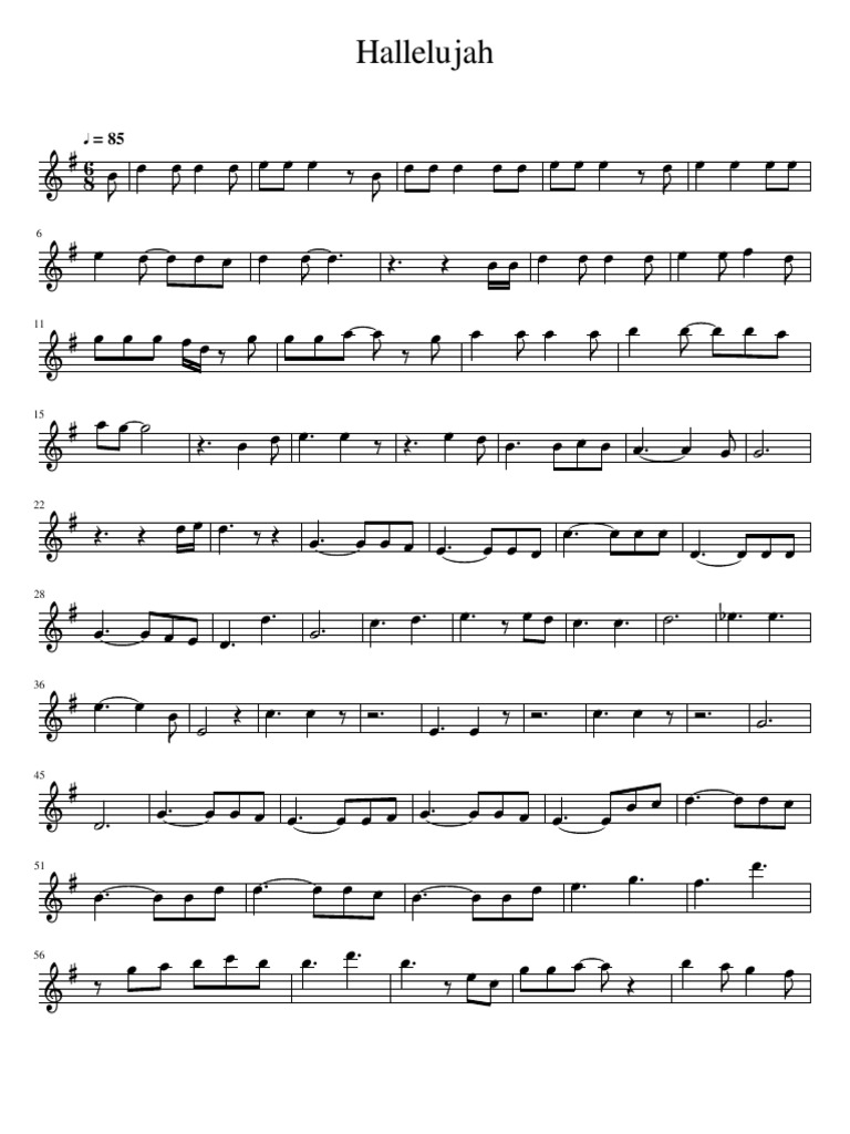 Hallelujah Alto Sax Sheet Music | PDF