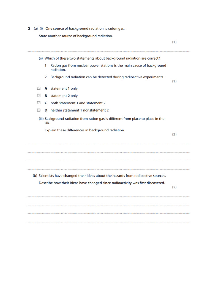 Uses of Radioactivity Questions Part 2 | PDF