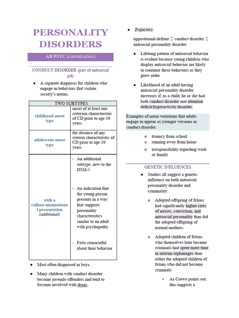 Personality Disorders PART 2 | PDF | Psychopathy | Borderline ...