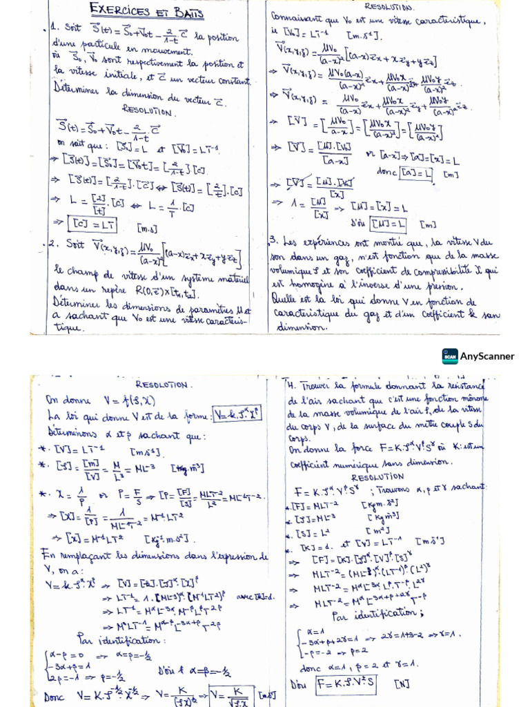 Bats Résolus de Physique 1 (Ir Obed BOLEKO) | PDF