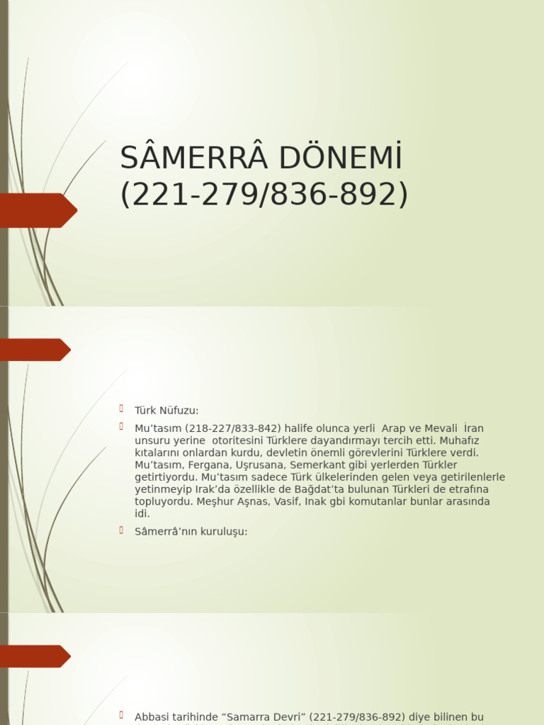 Sâmerrâ Dönemi̇ | PDF