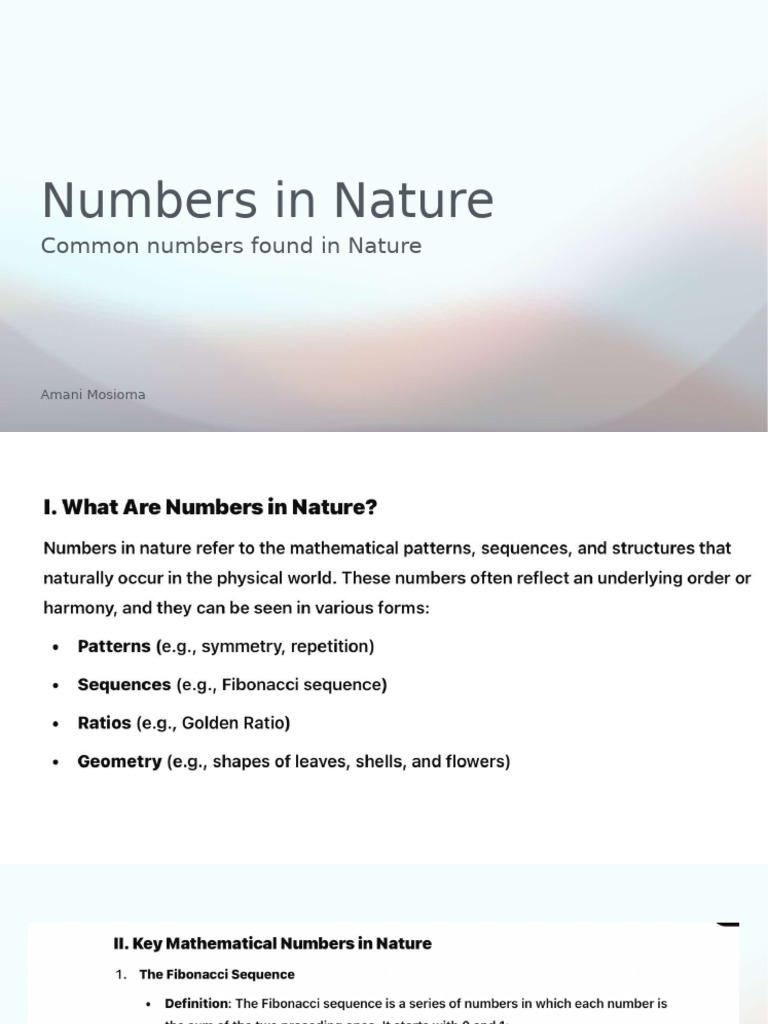 Common Numbers Found in Nature | PDF