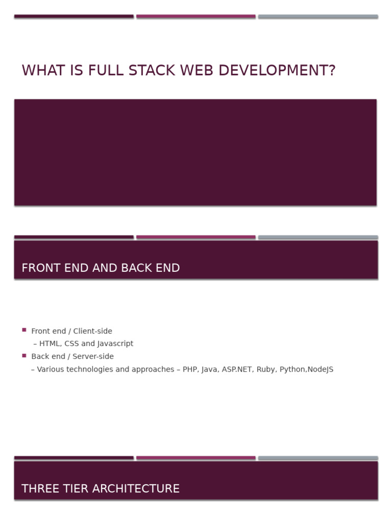 What Is Full Stack Web Development | PDF | Html Element | Html