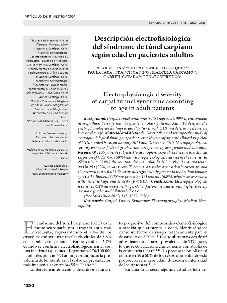 Severidad electrofisiológica del STC y edad | PDF | Medicina CLINICA ...