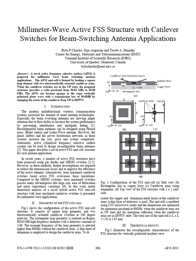 Chacko, Augustin, Denidni - 2015 - Millimeter-Wave Active FSS Structure ...
