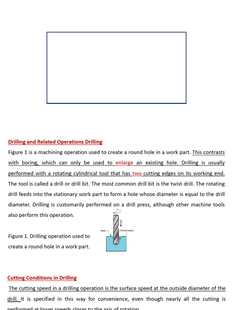 2 - Drilling and Boring Parameters & Cutting Time | PDF | Drilling | Drill