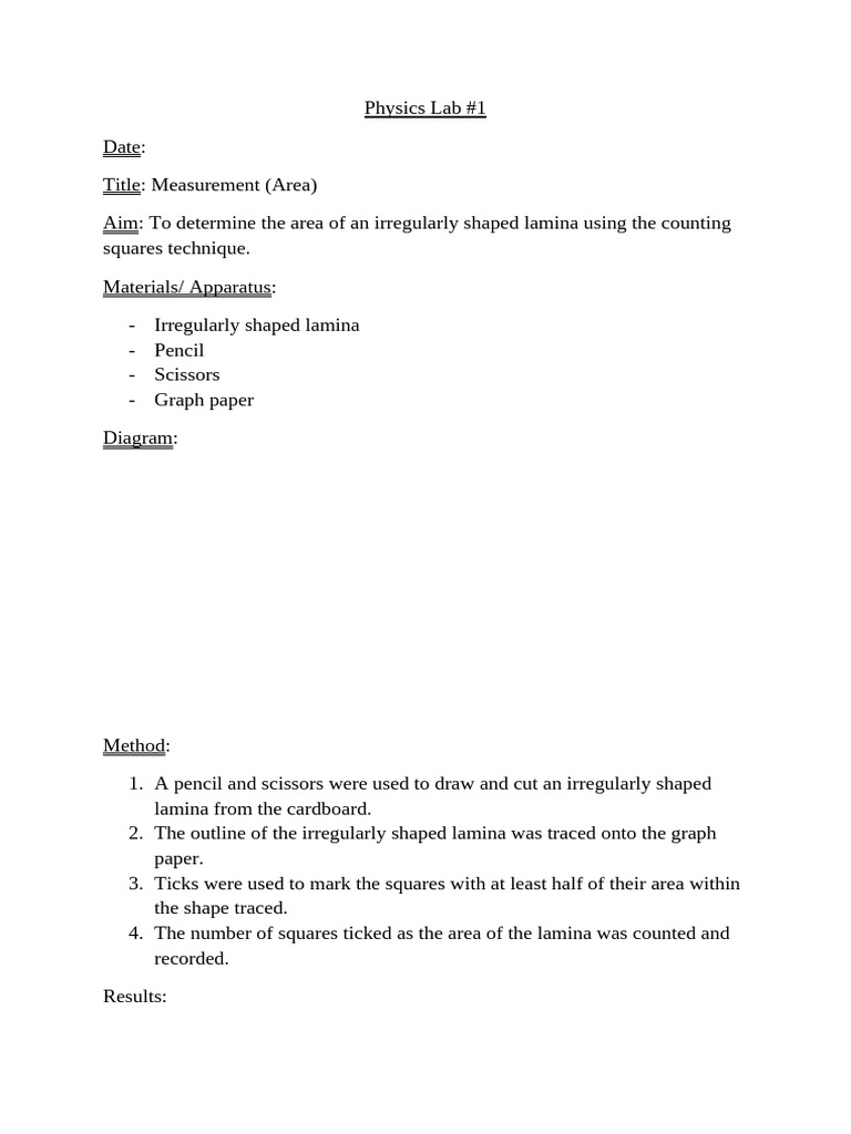 Area Measurement of Irregular Lamina | PDF
