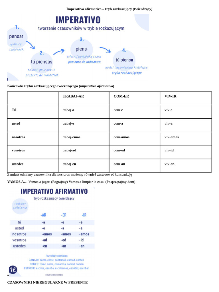 Imperativo Afirmativo | PDF