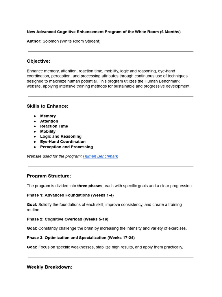 Advanced Cognitive Enhancement Program | PDF | Memory | Cognition