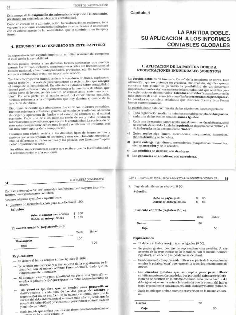 Cap 4 - Teoría de La Contabilidad BIONDI - La Partida Doble | PDF