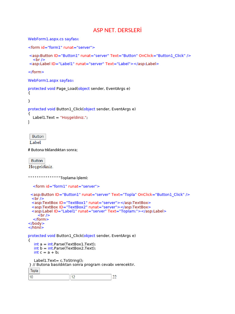 ASP Net Ders Notu | PDF