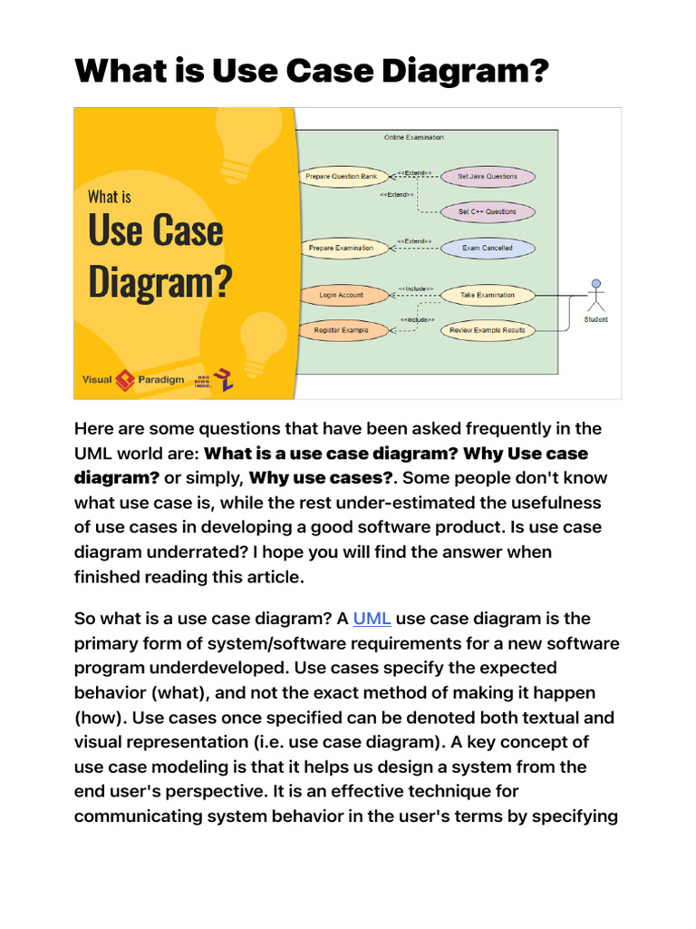 What is Use Case Diagram | PDF | Use Case | Unified Modeling Language